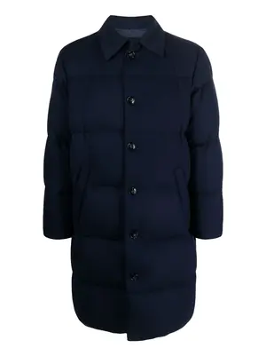 Kiton Padded Cashmere-blend Coat - Blue