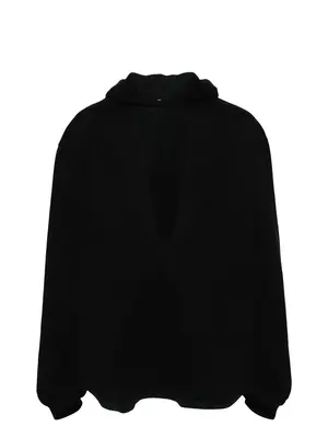 Random Identities Plunge-v Cotton Hoodie - Black
