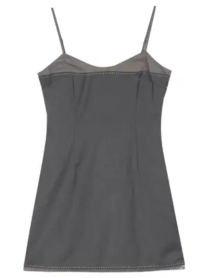 Remain Birger Christensen Spaghetti-strap Contrast-stitching Minidress - Grey