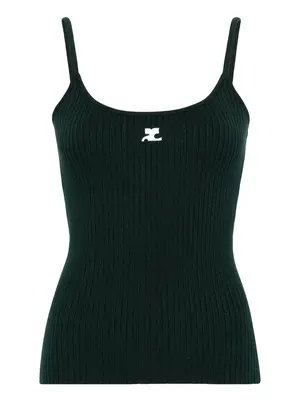 COURREGES Reedition Ribbed Tank Top - Green
