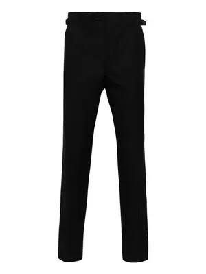 FURSAC Wool-faille Tuxedo Trousers - Black