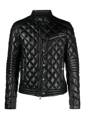 MONCLER Moncler Zancara Diamond-Quilted Leather Jacket