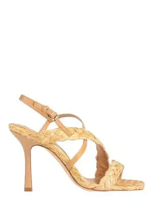 Ash Natural Raffia Sandals - Beige