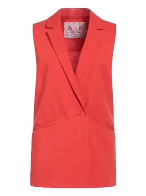 ROSÉ A POIS Single-breasted Sleeveless Blazer - Tomato Red