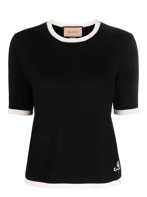 GUCCI Gucci Contrasting-Trim Wool T-Shirt