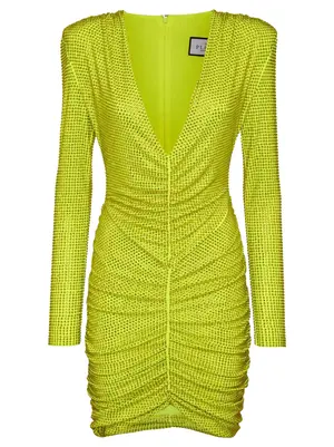 Philipp Plein Rhinestone-embellished Mini Dress - Yellow
