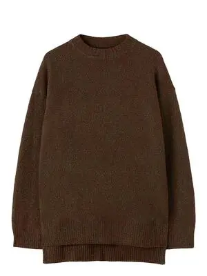 JIL SANDER Melange-effect Wool-blend Jumper - Brown
