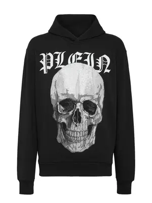 Philipp Plein Skull-print Rhinestone Hoodie - Black