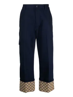 Gucci Gg Supreme Straight-leg Trousers - Blue