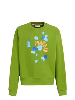 Marni Logo-print Cotton Sweatshirt - Green