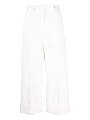 THOM BROWNE High-Waisted Wide-Leg Trousers