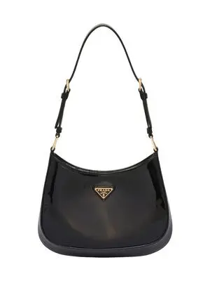 Prada Cleo Patent-leather Shoulder Bag - Black
