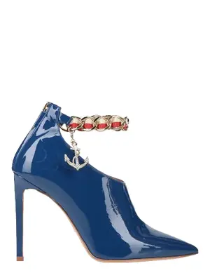 Elisabetta Franchi Leather Ankle Boots - Blue