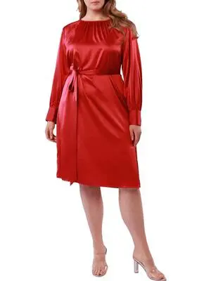 GABRIELLA ROSSETTI Natalia Stretch Silk Long-sleeve Dress