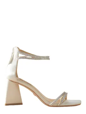 Badgley Mischka Lillie Block Heels White