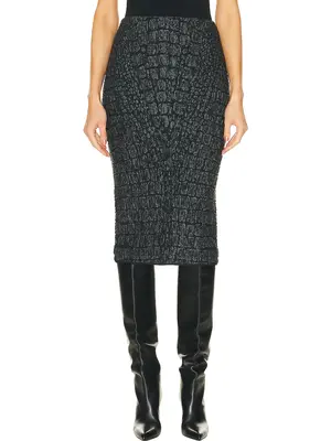 Alaïa Pencil Skirt - Noir & Vert