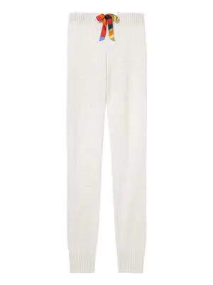 Emilio Pucci Pointelle Knit Cashmere Sweatpants - White