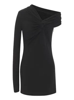 Saint Laurent Asymmetric Mini Dress - Black