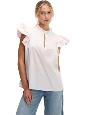 SARAH ALEXANDRA Flutter Sleeve Top - Pink