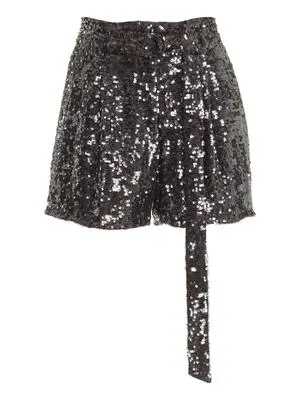 Lapointe Sequined High-rise Shorts - Brown