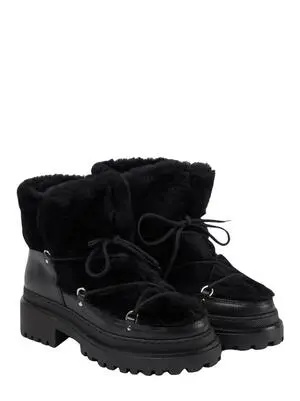 YVES SALOMON Shearling Ankle Boots - Black