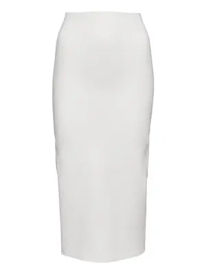 Victoria Beckham Ribbed-knit High-rise Midi Skirt - White