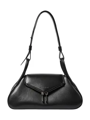 Amina Muaddi Gemini Leather Shoulder Bag - Black