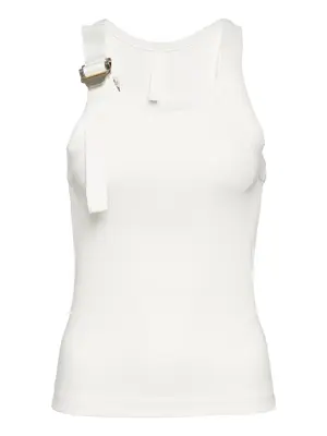 DION LEE Safety Slider Cotton-blend Tank Top - White