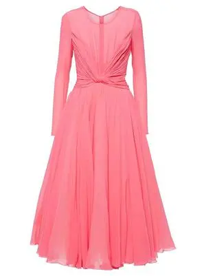 Giambattista Valli Silk Georgette Midi Dress - Pink