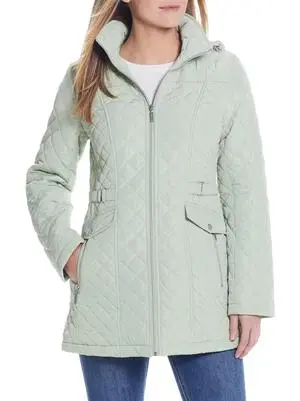 Gallery Quilted Zip-up Jacket - Celery
