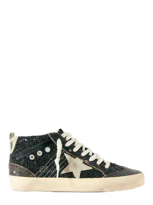 GOLDEN GOOSE Mid Star Distressed Sneakers - Black
