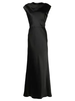 Amsale Cowl-neck Sleeveless Maxi Dress - Black