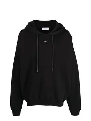 Off-White Noise Arrow Drawstring Hoodie - Black