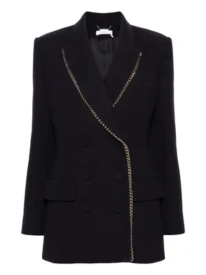 Chloé Chain-link Trim Double-breasted Blazer - Blue