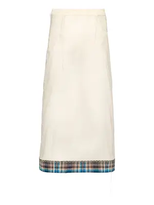 MAISON MARGIELA Checked-trim Semi-sheer Skirt - White