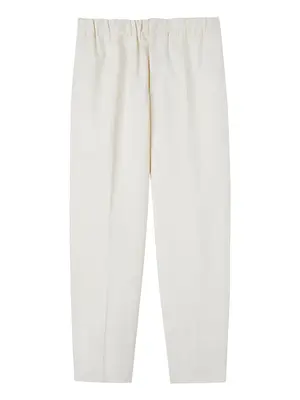 JIL SANDER Elasticated-waistband Cotton Trousers - White