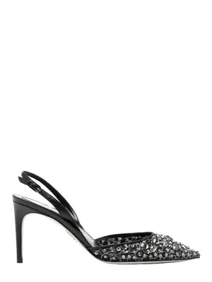Rene Caovilla 80mm Crystal-embellished Pumps - Black