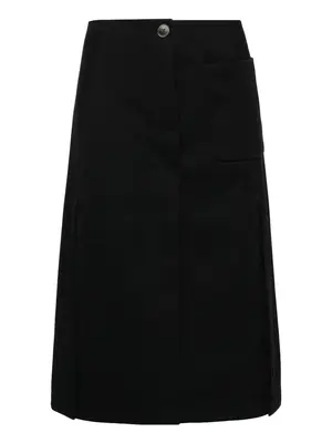 LANVIN Pleated Tailored Midi Skirt - Black