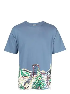 BODE Ski Lift Cotton T-shirt - Blue