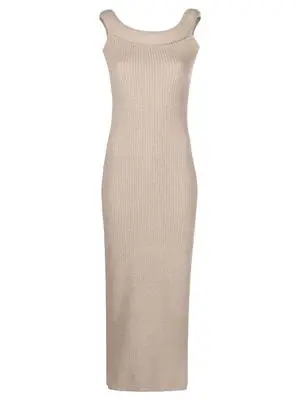 TOTEME Roll Off-shoulder Knitted Dress - Neutrals