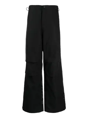 MAHARISHI Elasticated-waist Straight-leg Trousers - Black