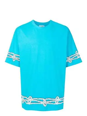 AMIR SLAMA Graphic-print Cotton T-shirt - Blue
