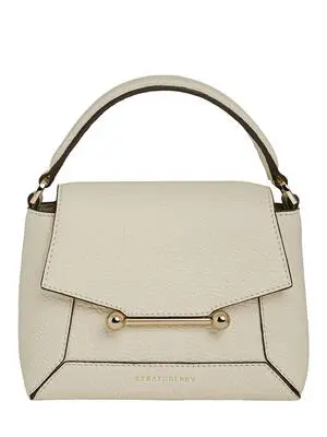 Strathberry Mini Mosaic Leather Top Handle Bag - Vanilla