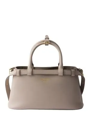 Prada Grain Leather Top Handle Bag Pomice