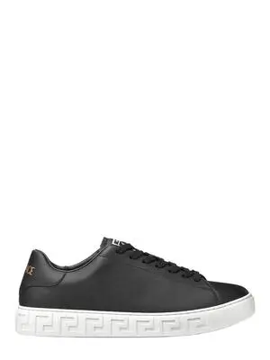 Versace Greca Pattern Low-top Sneakers - Black