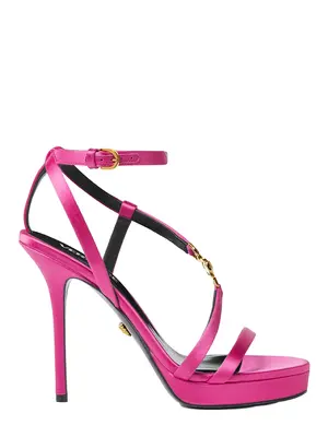 Versace Versace Medusa '95 Embellished Satin Platform Sandals Fuchsia