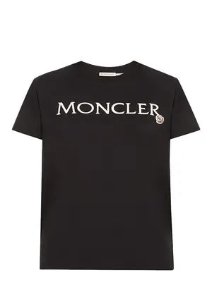 Moncler Embroidered Logo T-shirt - Black
