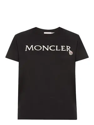 Moncler Embroidered Logo T-shirt - Black