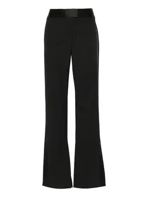 Off-White Satin-trim Wool Trousers - Black