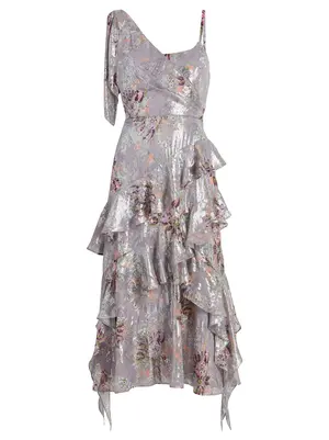 Cinq À Sept Trevor Floral-print Dress - Grey